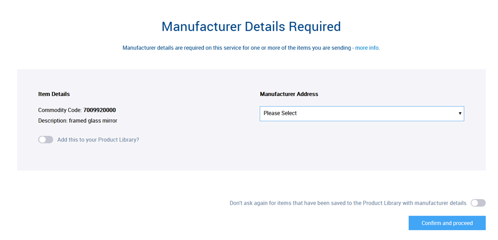 New Feature: Manufacturer Details